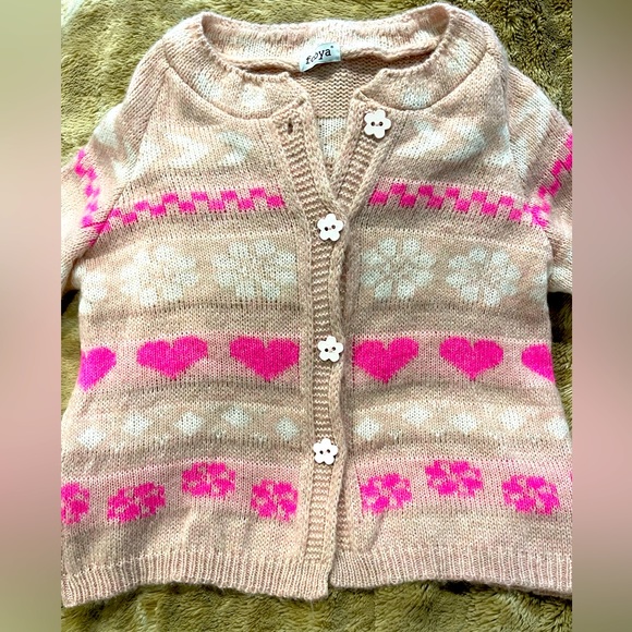 fobya | Sweaters | Fobya Heart Cardigan Sweater Sm | Poshmark